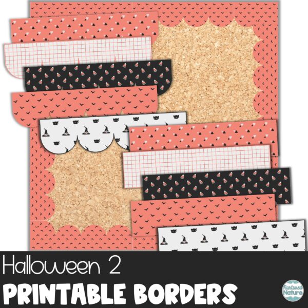 Halloween Bulletin Board Borders Printable for October – Bats and Candy ...