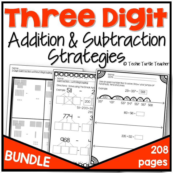 3-Digit Addition and Subtraction Bundle - Base Ten, Break Apart, Number ...