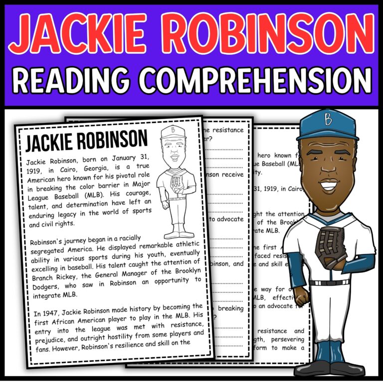 Jackie Robinson Reading Comprehension Passage & Questions. - Made By ...