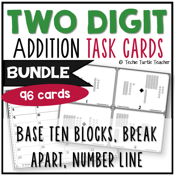 2-Digit Subtraction without Regrouping Base Ten Task Cards Color by ...
