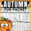 Fall Fun Busy Work Packet 1st grade Morning worksheets | October ...