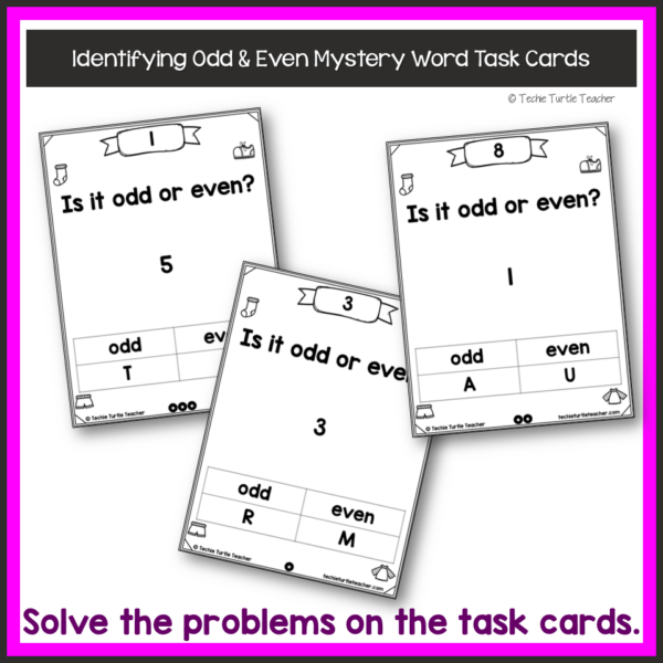Identifying Odd and Even Numbers Mystery Word Task Card Activity ...