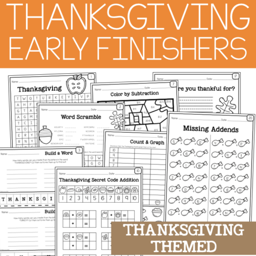 Thanksgiving Early Finisher Packet {No Prep Packet 1st Grade} - Made By ...