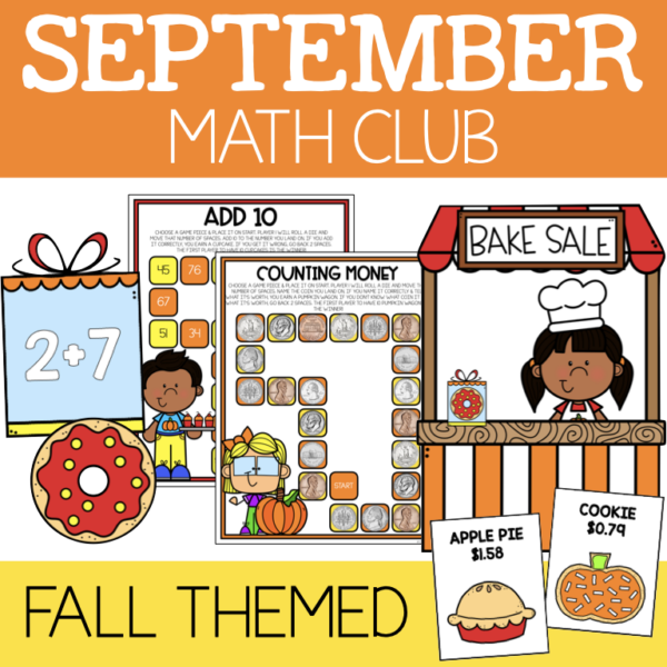 September Math Club: Fall Themed Math Activities {First Grade} BUNDLE ...