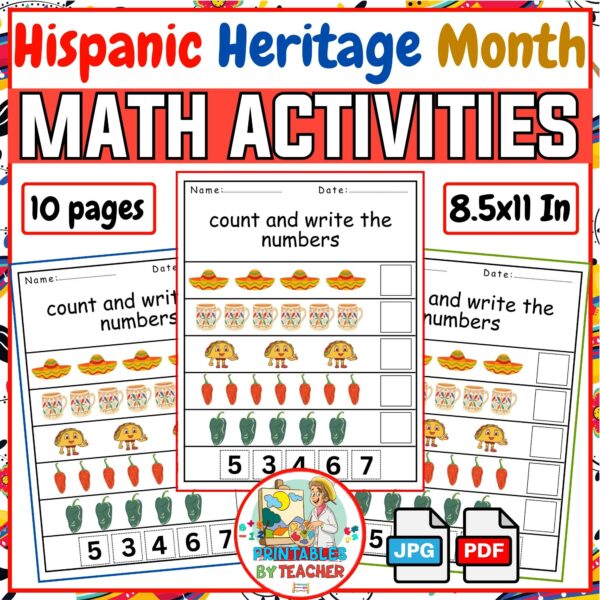 Hispanic Heritage Month math Activities | math activities worksheets ...