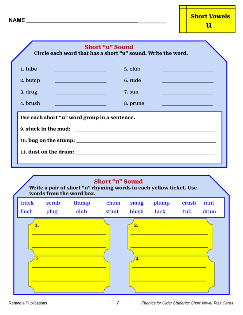 Science of Reading - Phonics For Older Students Short Vowel Task Cards ...