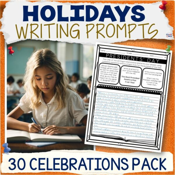 Holidays Writing Prompts for Middle School - 30 National Celebrations ...