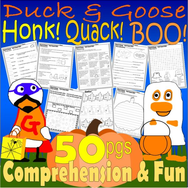 Duck & Goose Honk Quack Boo Halloween Read Aloud Book Companion Study ...