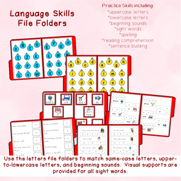 Christmas Holiday File Folders for Special Education in December - Made ...