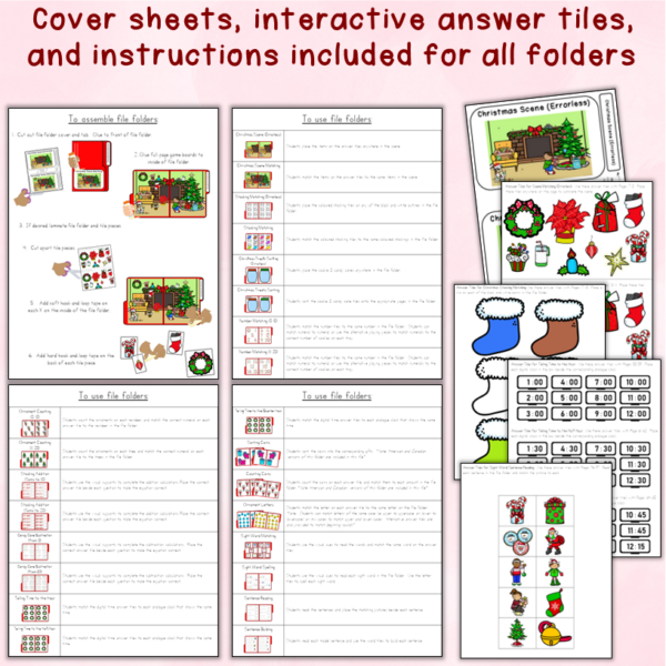 Christmas Holiday File Folders for Special Education in December - Made ...