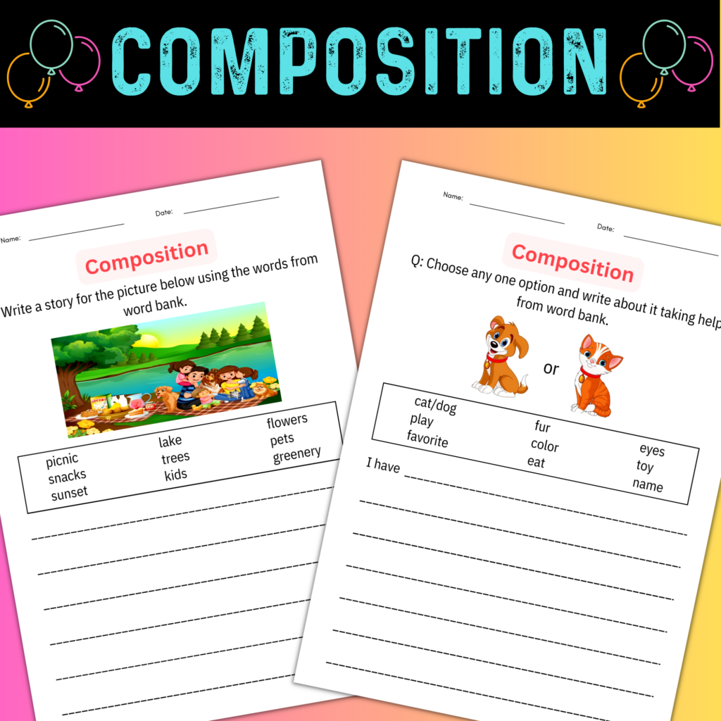 Printable Creative Writing Picture Composition Description worksheet ...