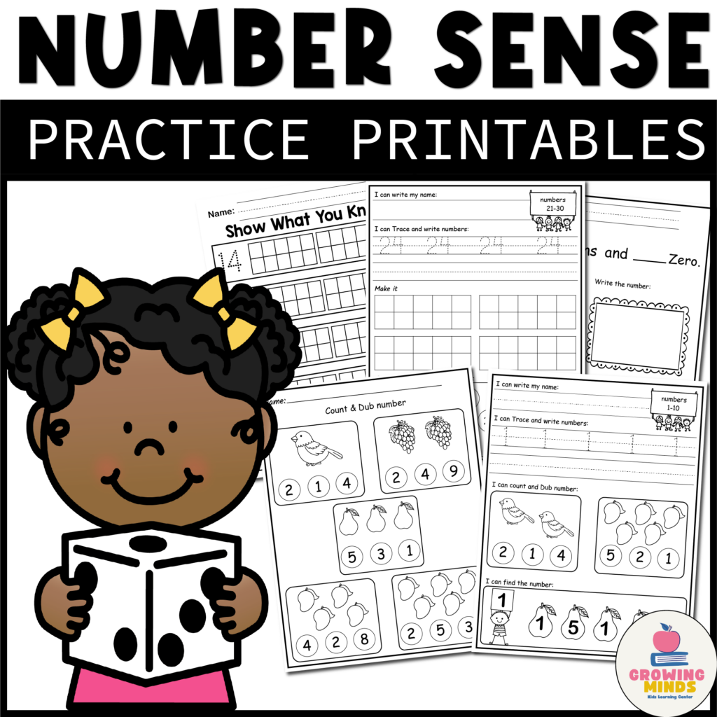 Kindergarten Math Number Tracing Activities Worksheets Number Sense ...