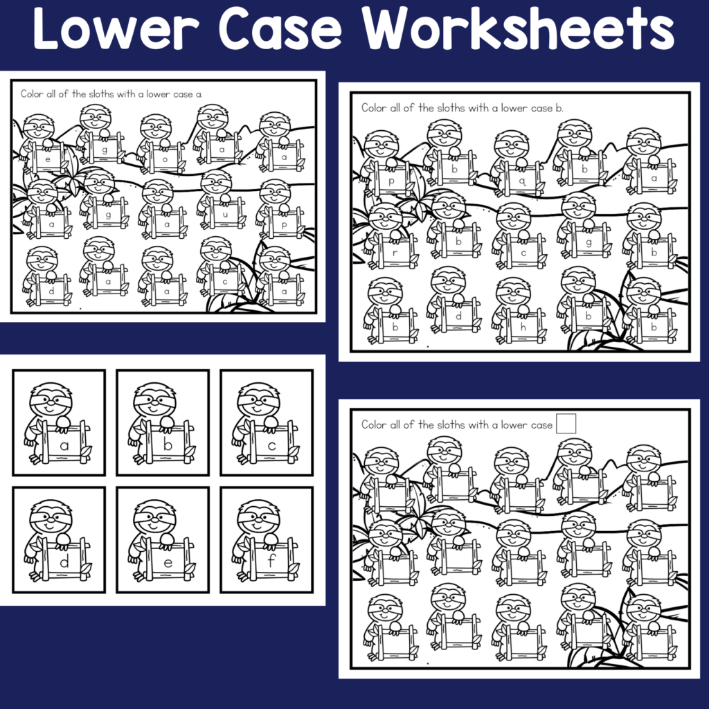 Sloth Letter Recognition and Visual Scanning A to Z Worksheets - Made ...