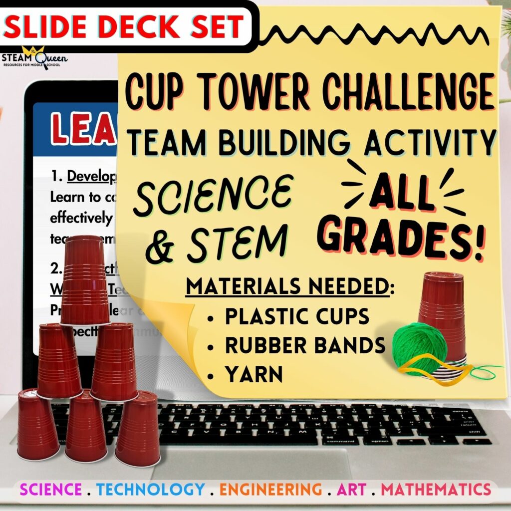 Cup Tower Challenge Activity Slides: Teamwork Communication STEM Skills ...