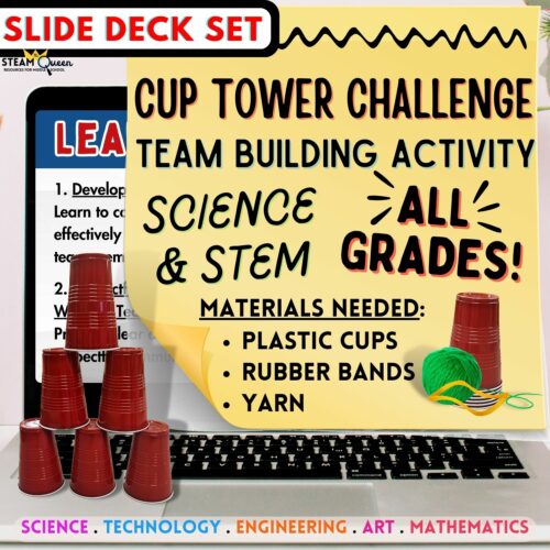Cup Tower Challenge Activity Slides: Teamwork Communication STEM Skills ...