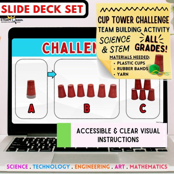 Cup Tower Challenge Activity Slides: Teamwork Communication STEM Skills ...
