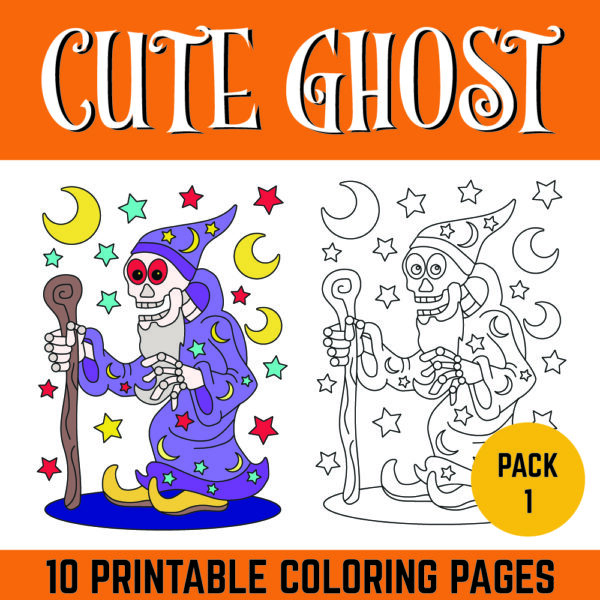 Cute Ghost & Monster Halloween Coloring Pages Fun October Activities ...