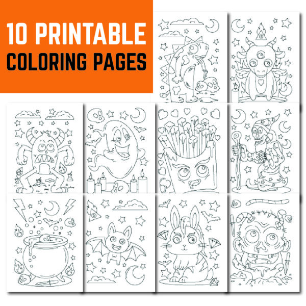 Cute Ghost & Monster Halloween Coloring Pages Fun October Activities ...