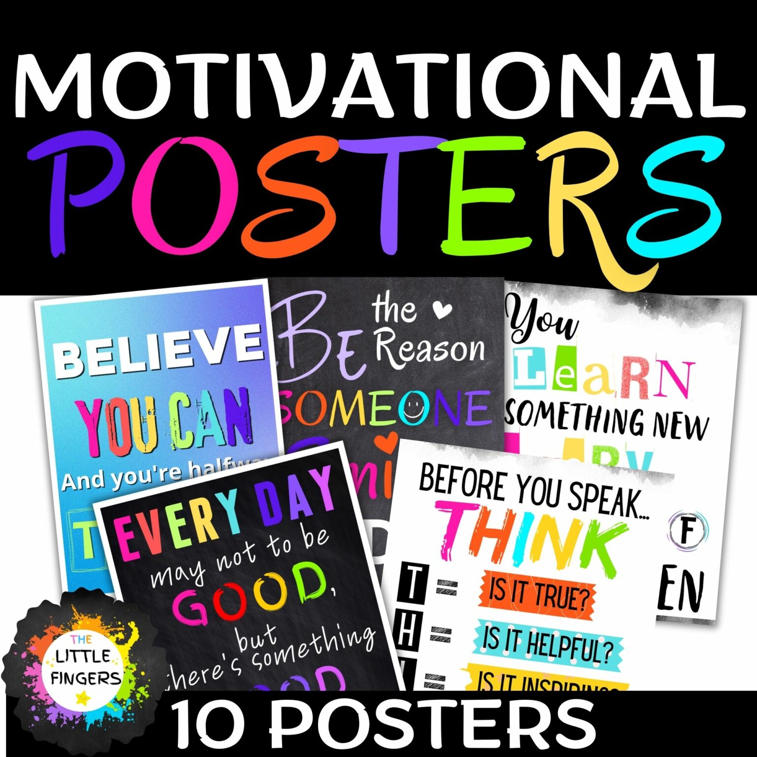 MOTIVATIONAL POSTERS AND QUOTES GROWTH MINDSET BULLETIN BOARD ...