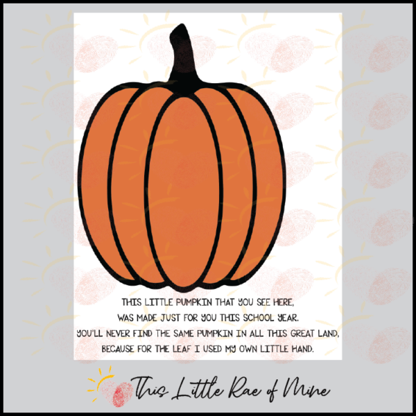 Little pumpkin – handprint art - printable - keepsake – DIY kid craft ...