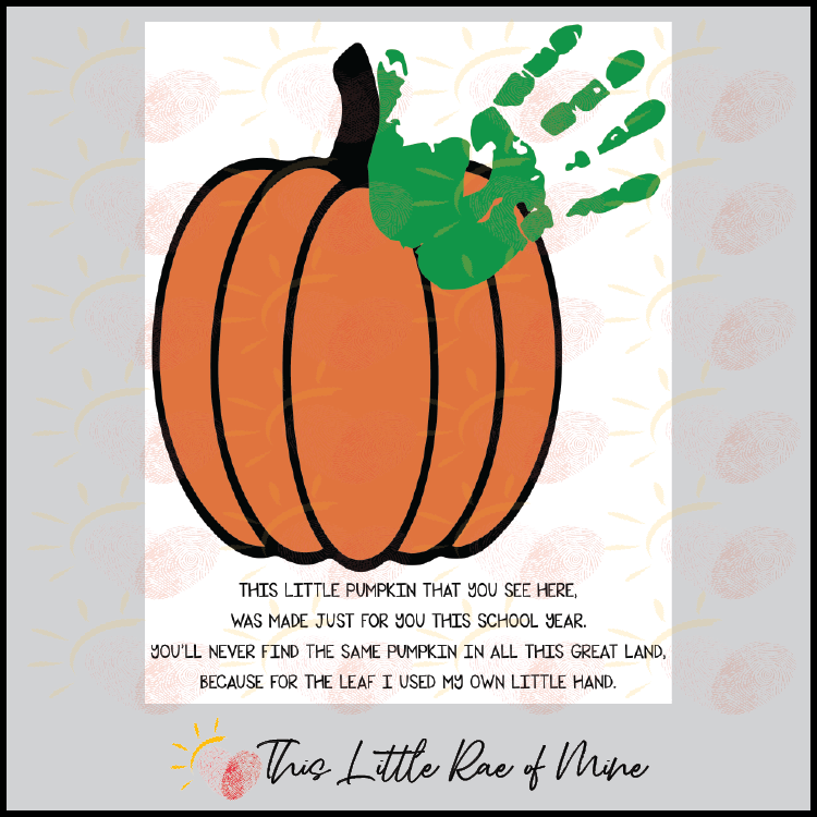 Little pumpkin – handprint art - printable - keepsake – DIY kid craft ...