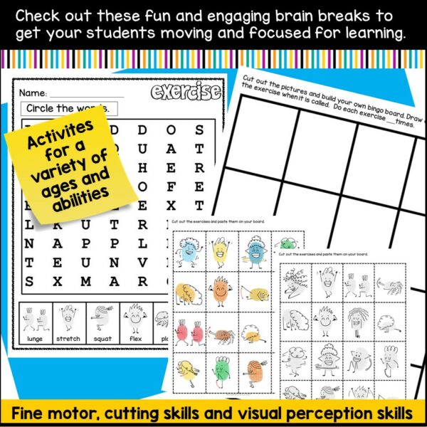 Exercise Brain Breaks Self Regulation Movement Activities Fingerprint ...