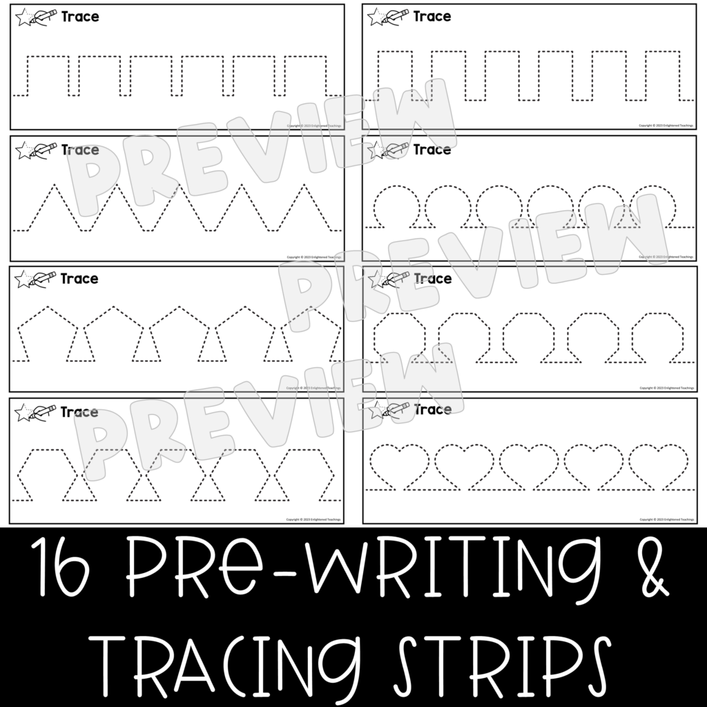 2D Shape Tracing Strips Fine Motor Activity 2D Shape Pre-writing ...