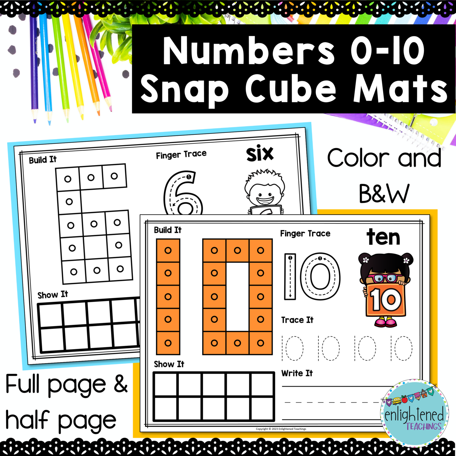 Number Snap Cube Mats to 20 BUNDLE Snap Cube Number Mats to 20 | Made ...