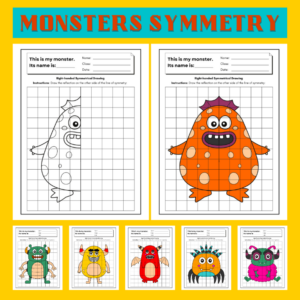Monsters Lines of Symmetry Drawing Activity | Fun back to school ...
