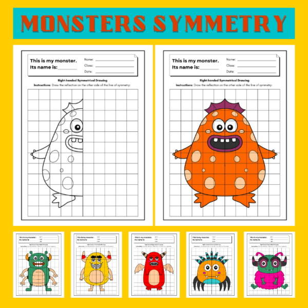 Monsters Lines of Symmetry Drawing Activity | Fun back to school ...