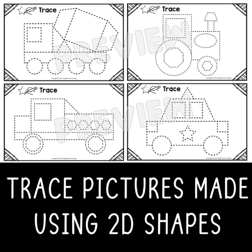 2D Shape Tracing Mats Fine Motor Activity 2D Shape Recognition - Made ...