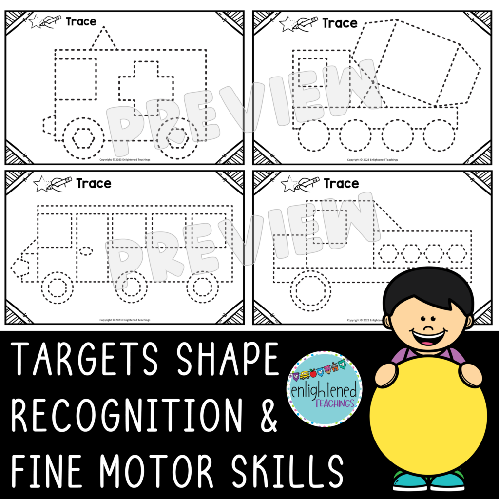 2D Shape Tracing Mats Fine Motor Activity 2D Shape Recognition - Made ...