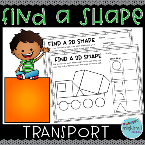 Transport 2D Find a Shape Worksheets 2D Shape Recognition Shape Color ...