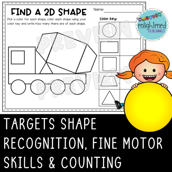 Transport 2D Find a Shape Worksheets 2D Shape Recognition Shape Color ...