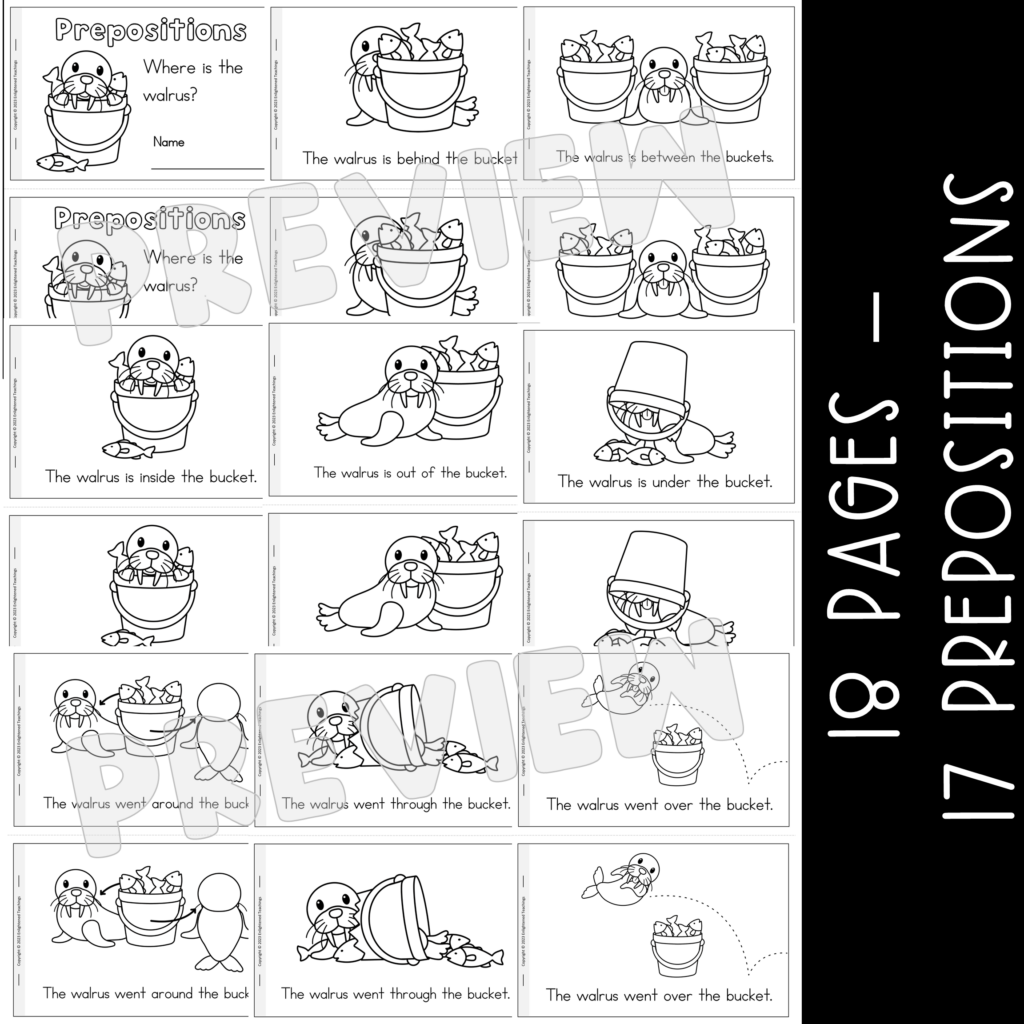 Zoo Walrus Prepositions Emergent Reader Reference Guide Zoo ...