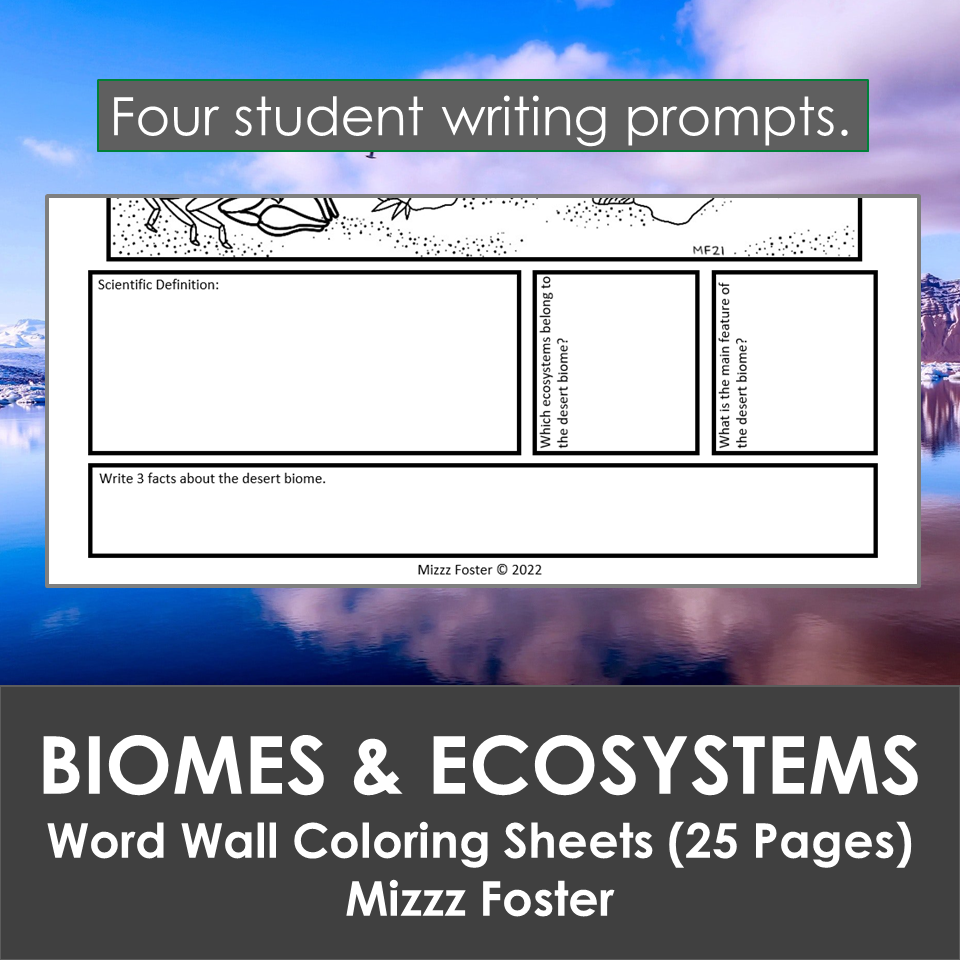 Biome & Ecosystems Word Wall Coloring Sheets (25 pages) | Made By Teachers