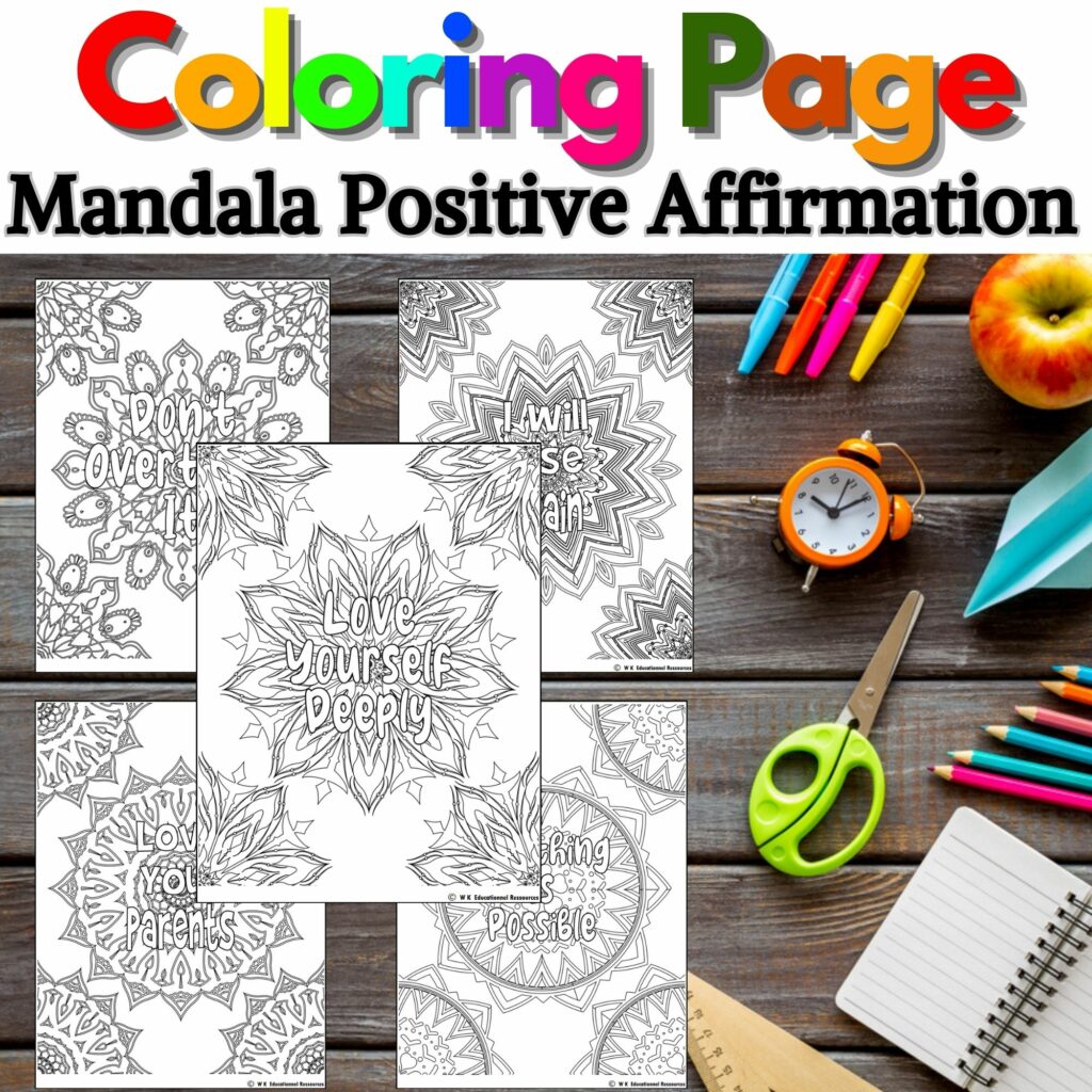 Coloring Pages Mandala Positive Affirmation Social Emotional Control ...