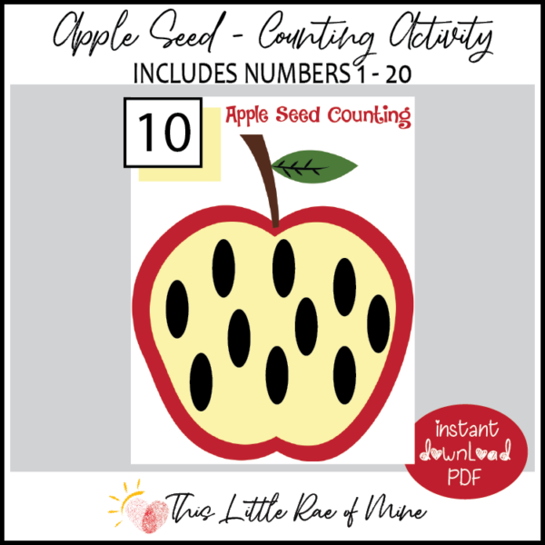 Apple Seed - Counting Mat - numbers 1-20 - autumn - fall - printable ...