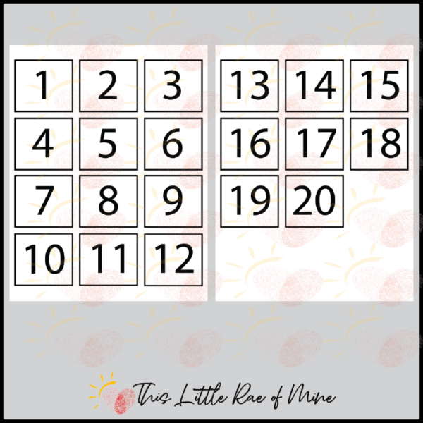 Apple Seed - Counting Mat - numbers 1-20 - autumn - fall - printable ...