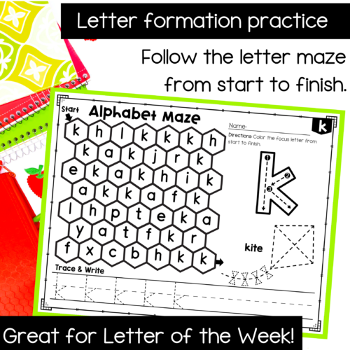 Lowercase Alphabet Maze Worksheets Letter Activities Letter Maze ...