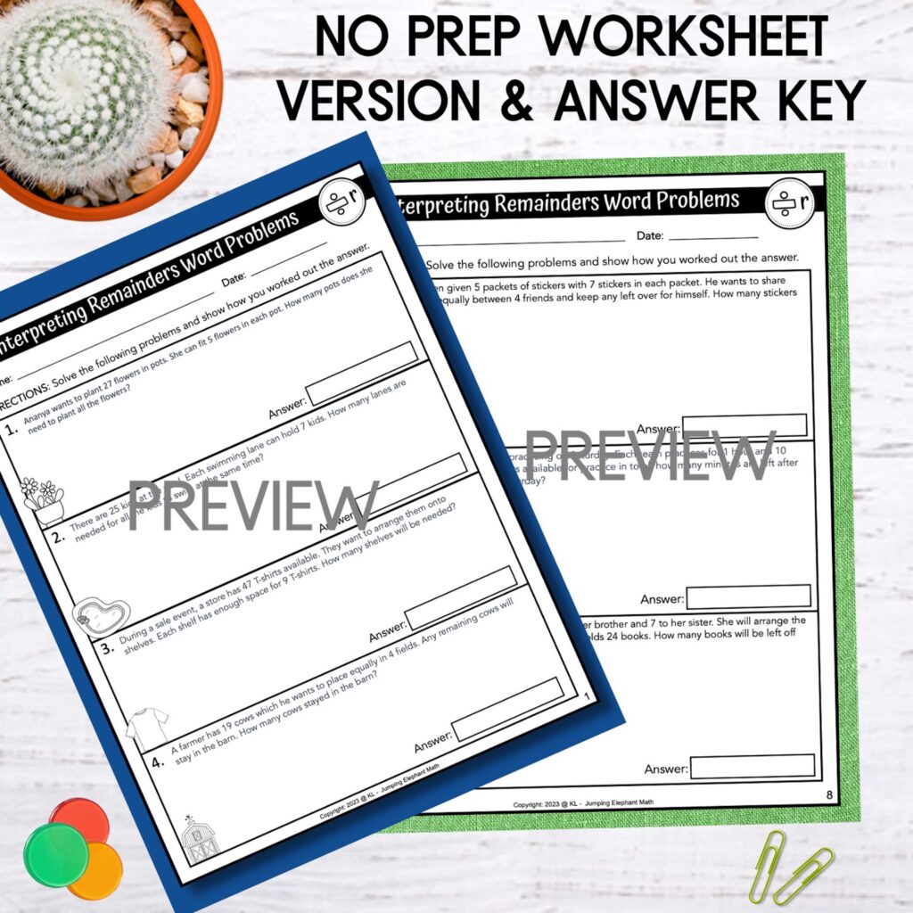 Interpreting Remainders Word Problems Division Google Slides and ...