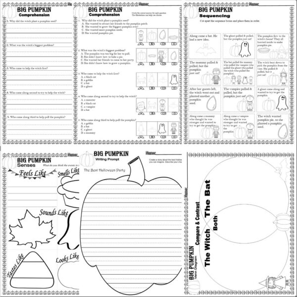Big Pumpkin Halloween Read Aloud Book Study Companion Reading ...