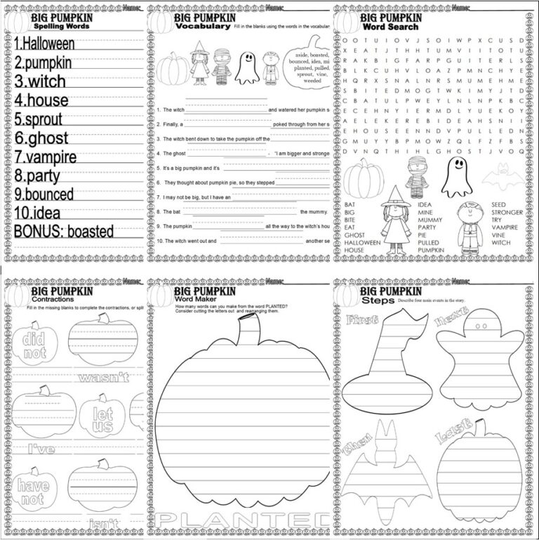 Big Pumpkin Halloween Read Aloud Book Study Companion Reading ...
