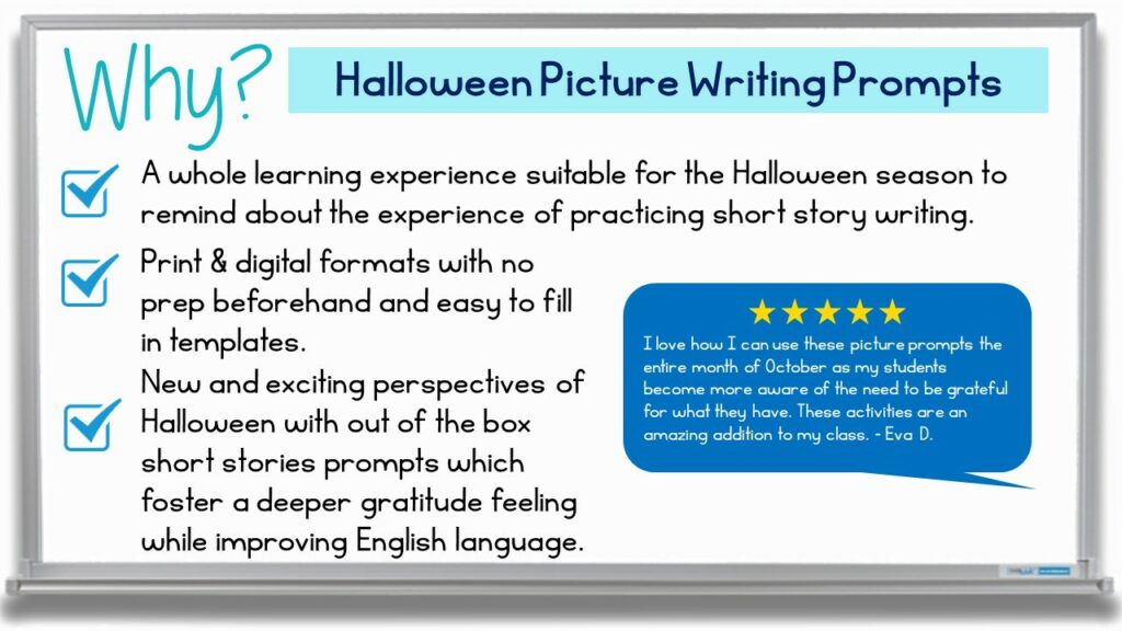 Halloween Picture Prompts - Middle School Narrative Writing - Print and ...