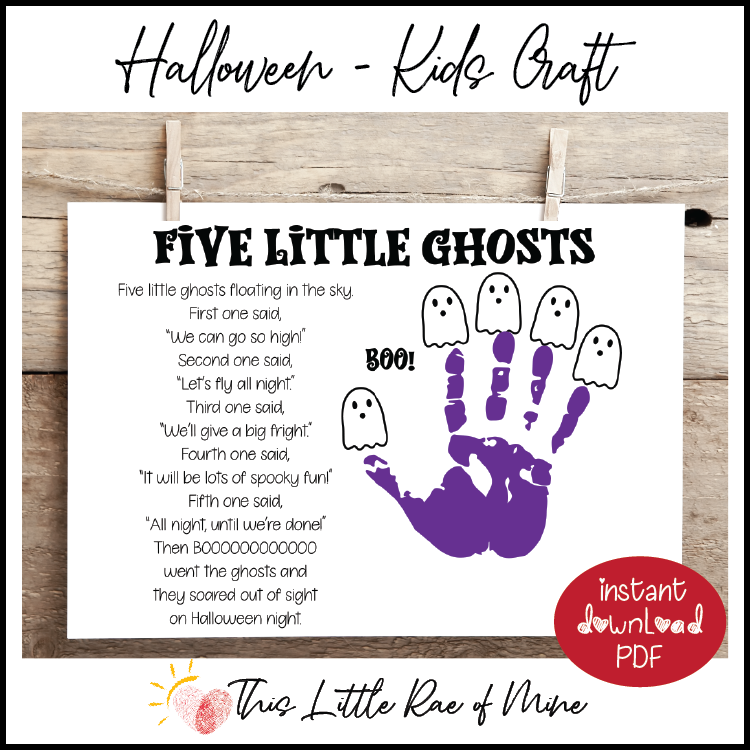 Five Little Acorns - handprint Art - fingerprint - Keepsake - Printable ...