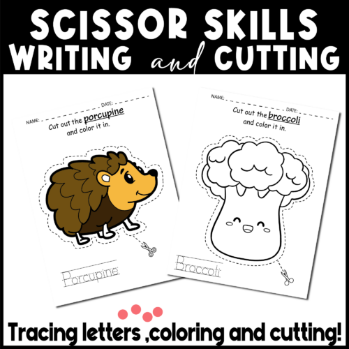 Scissor Skills Cutting Practice with Alphabet Tracing Fine Motor ...