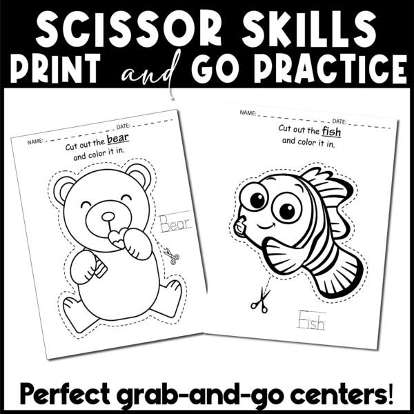Scissor Skills Cutting Practice with Alphabet Tracing Fine Motor ...