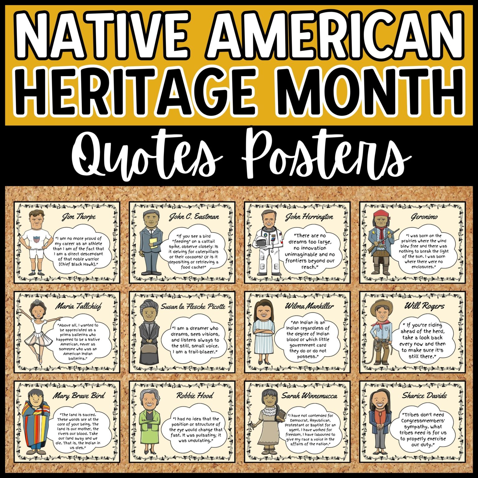 Native American Heritage Month: Famous Leaders Quotes Posters | Made By ...