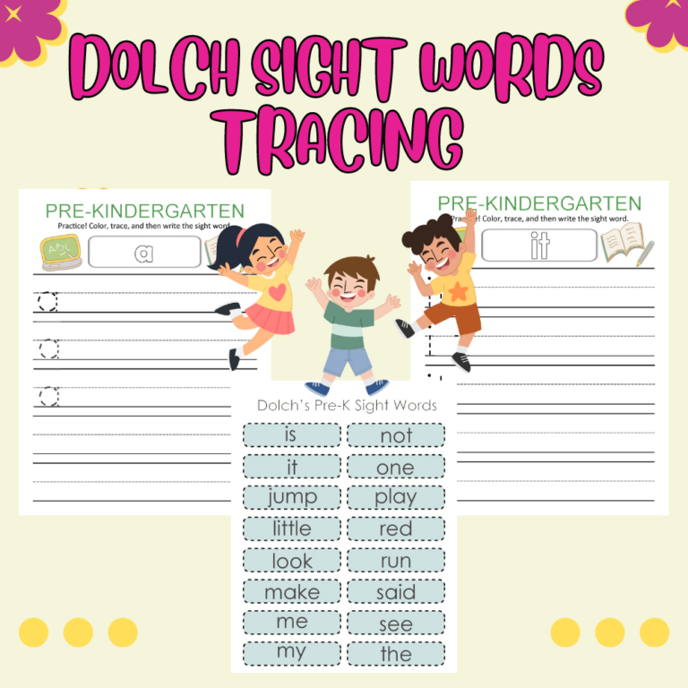 Dolch Sight Words Tracing: Preschool Worksheets & Teaching Materials ...