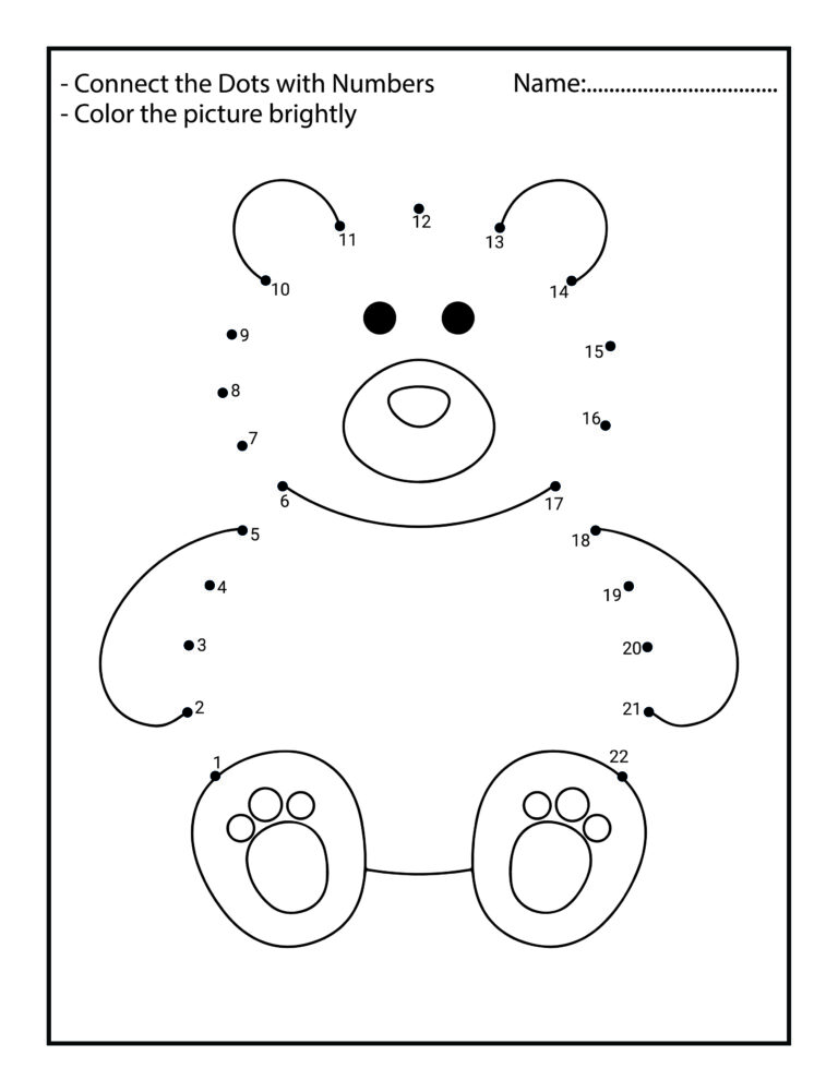 Cute Animals Connect the Dots for Kids, Worksheets and Teaching ...